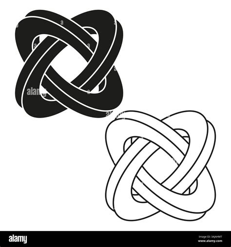 Interwoven Rings Shape Circular Loop Figure Overlapping Band Element