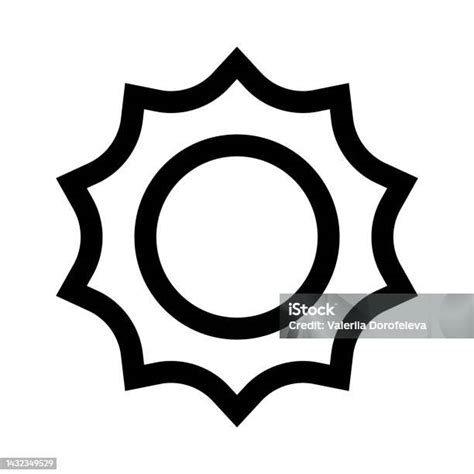 선 스타일의 태양 아이콘 또는 로고 흰색 배경에 간단한 기호 인포 그래픽 웹 디자인 및 앱 개발을위한 벡터 개요 픽토그램 검은색에 대한 스톡 벡터 아트 및 기타 이미지