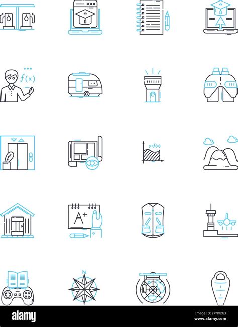 Forest Glade Linear Icons Set Serene Green Lush Tranquil Magical Silence Peaceful Line