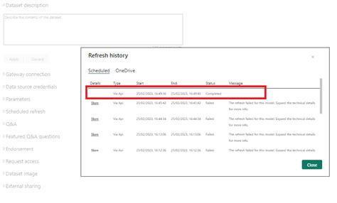 Solved Unable To Auto Refresh Dataset Using Power Automat Microsoft Fabric Community