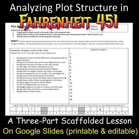Fahrenheit 451 Mapping And Analyzing Plot Structure Three Part Lesson