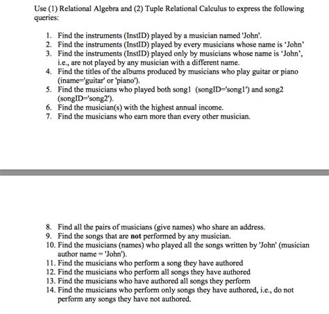 Problem 1 Consider The Following Relation Schemas