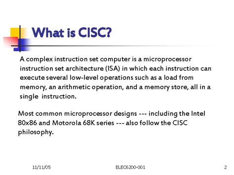 Cisc Complex Instruction Set Computer Veeraraghavan Ramamurthy Elec