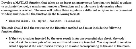 Solved Develop A MATLAB Function That Takes As An Input An Chegg Com