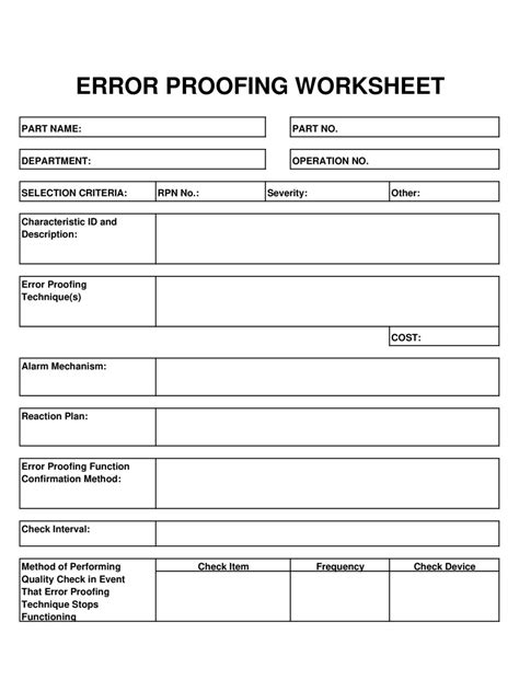Error Proofing Validation Log Ppt Download