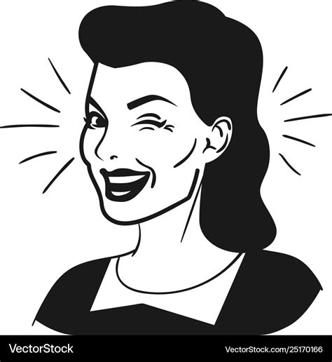Winking Royalty Free Vector Image Vectorstock