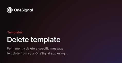 Delete Template Onesignal