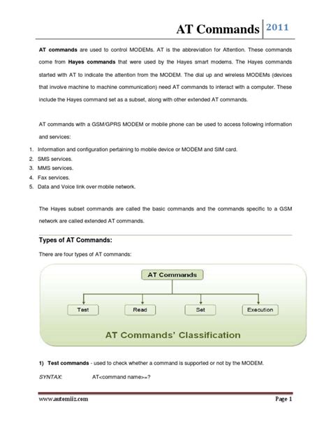 at command pdf modem mobile phones