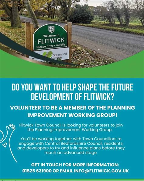 Volunteer To Join Planning Improvement Working Group Flitwick Town Council