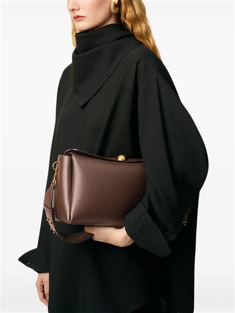 Ami Paris Carrousel Medium Leather Bag Brown Farfetch Ca
