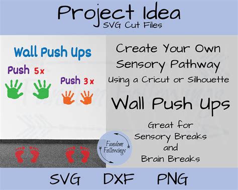 Wall Push Ups Svg Sensory Path Svg Sensory Hallway Cut File Cricut
