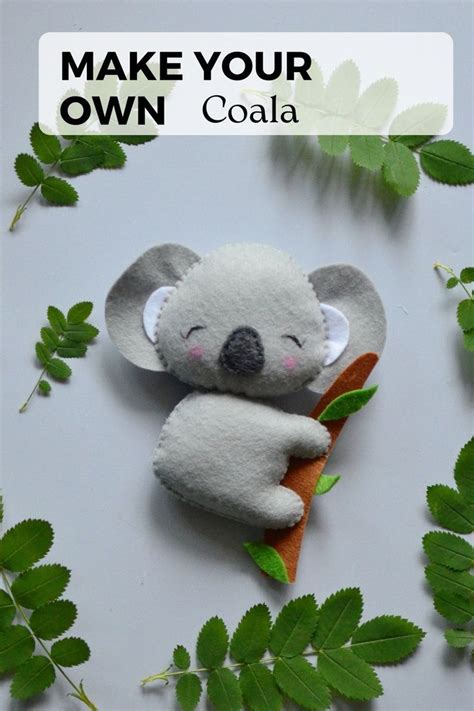 Best 13 Felt Cute Koala Pdf Pattern Sewing Tutorial Kawaii Diy