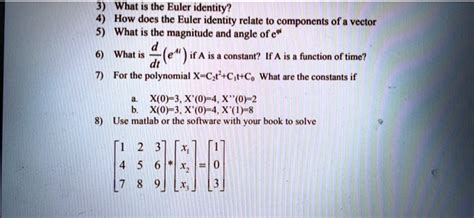 What Is The Euler Identity How Does The Euler Identity Relate To Components Of Vector What Is