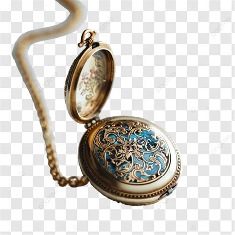 A Vintage Gold Locket On White Surface A Vintage Gold Locket On A