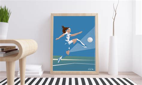 Woman Football Poster T Illustration For Girl Or Teen Soccer Player