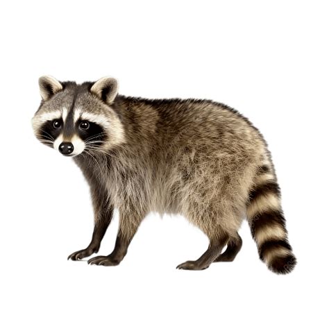 Hyper Realistic A Raccoon Full Body Clear Details 4k Real View White