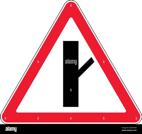 Illustration Of Triangle Warning Sign Priority Over Junction From