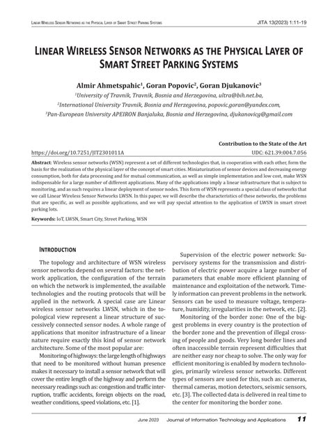 pdf linear wireless sensor networks as the physical layer of smart