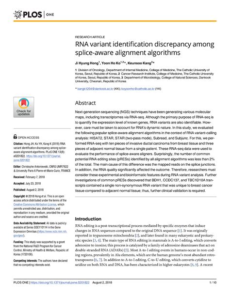 Variant Identification Discrepancy Among Research Article Rna Variant Identification