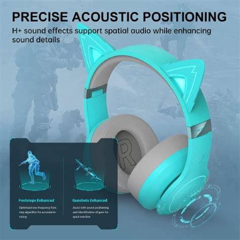 Edifier G5bt Cat Wireless Bluetooth Wired Cat Ear Gaming Headset With Mic Turquoise 1 Kroger