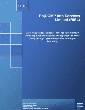 Fillable Online Draft Request For Proposal RFP For Rate Contract Fax Email Print PdfFiller