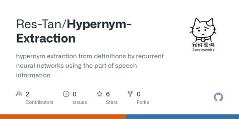 Github Res Tanhypernym Extraction Hypernym Extraction From Definitions By Recurrent Neural