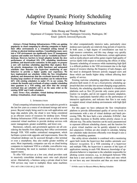 fillable online faculty cs gwu adaptive dynamic priority scheduling for