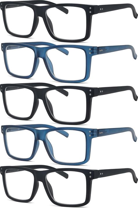 Eyekepper 5 Pack Oversized Reading Glasses Square Large