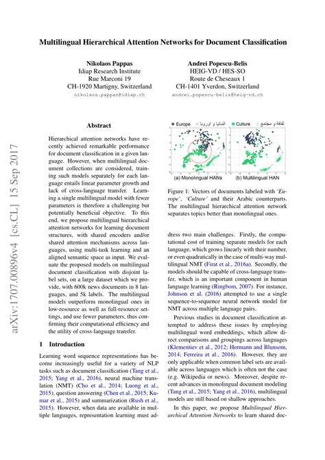 pdf multilingual hierarchical attention networks for document