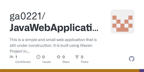 GitHub Ga JavaWebApplication This Is A Simple And Small Web Application That Is Still