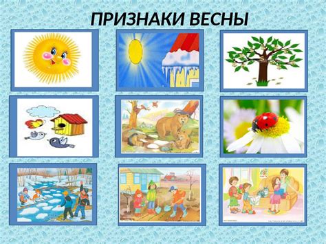 Признаки весны в картинках для детского сада