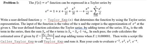 Solved Problem 1 The F X Ex Function Can Be Expressed In Chegg Com
