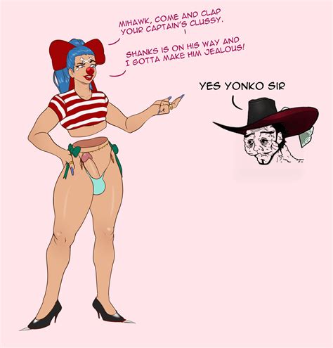 Rule 34 2boys Blue Hair Buggy The Clown Clown Dracule Mihawk Femboy