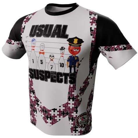 Usual Suspects White Bowling Jersey Uba Apparel