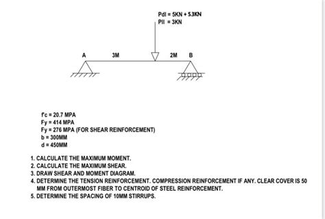 Solved Pdl 5kn 53kn Pii 3kn A 3m 2mb Tololo Fc 207