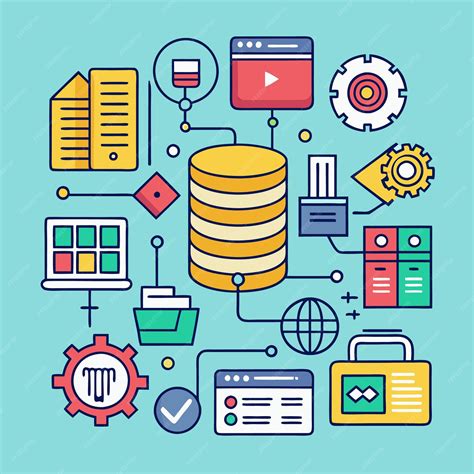 Database System With Connected Network Elements Premium Ai Generated Vector