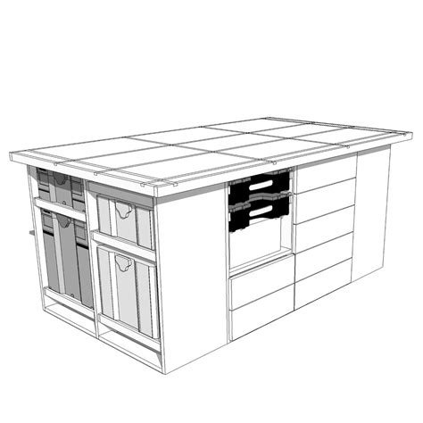 Assembly Table With Storage Robust Plywood Outfeed And Assembly Table