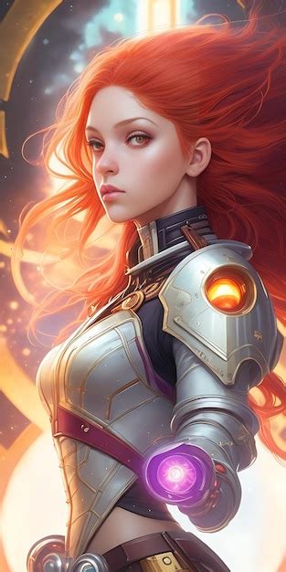 Premium Ai Image A Starfire Young A Pale Skinny White Girl With Red Hair A Full Body Cover