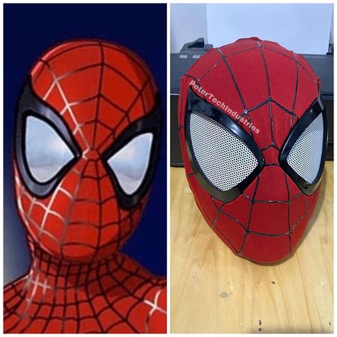 Animated Spiderman Faceshell Lenses Mask Fabric With Puffy Etsy