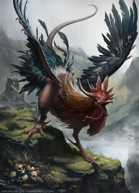 Cockatrice Fantasias De Monstro Conceito Criatura De Arte Criaturas