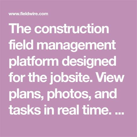 Construction Field Management Platform
