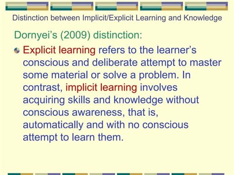 implicit and explicit learning knowledge and instruction