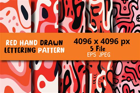 Red Hand Drawn Lettering Pattern Graphic By Rakibs · Creative Fabrica