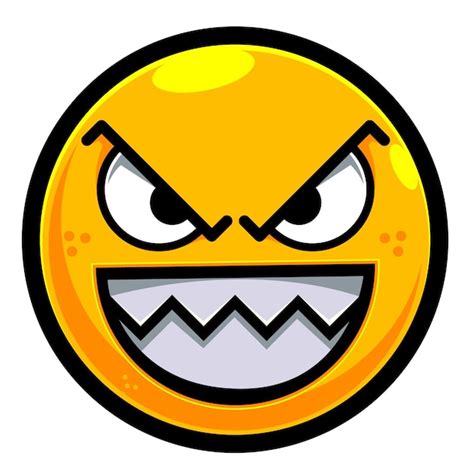Premium Vector Emoji With Sharp Teeth Crasy Yellow Vector Ilustration