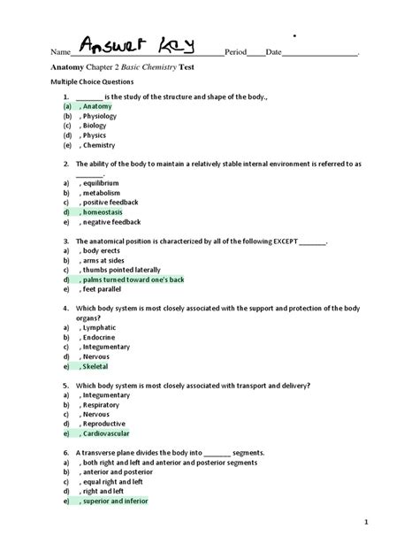 Anatomy Chapter 2 Test Answer Key Pdf Anatomical Terms Of Location Stimulus Physiology