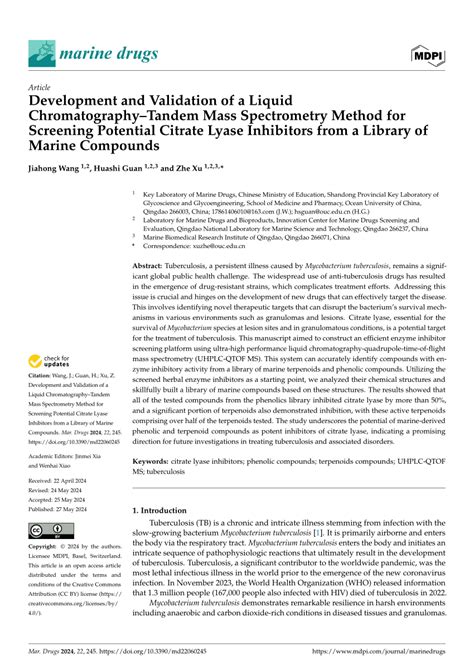 Pdf Development And Validation Of A Liquid Chromatography Tandem Mass