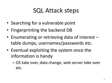 Sql Injection Attacks And Prevention Pptx