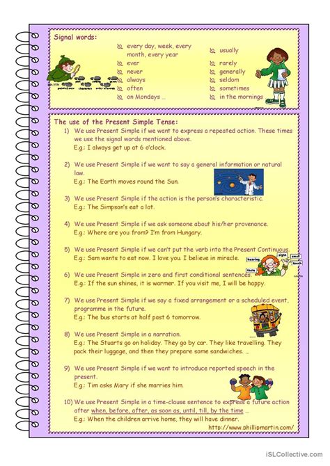 Present Simple Tense Part 1 Gram English ESL Worksheets Pdf Doc