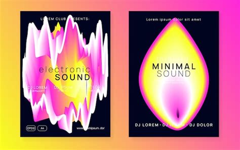 여름 축제 전단지 및 음악 포스터 프리미엄 벡터