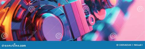 3d Model Of An Automated Factory Icon Against A Lively Colorful